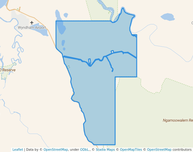 Parry Lagoons Nature Reserve in Wyndham | Map and Routes