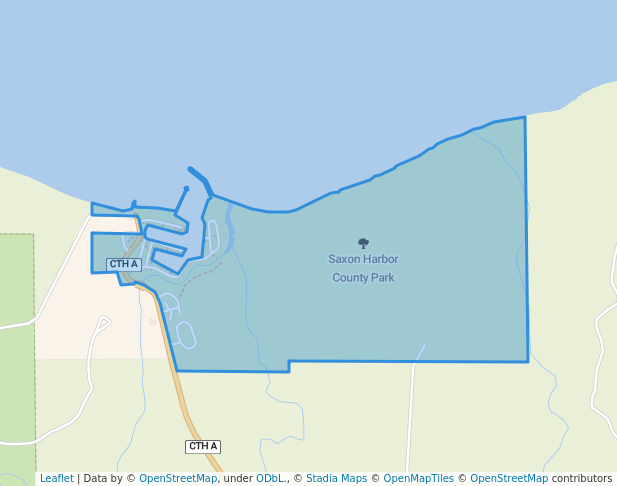 Saxon Harbor County Park in Saxon | Map and Routes