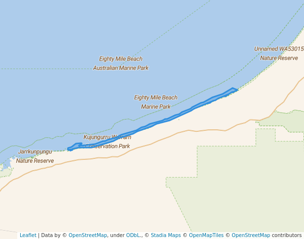 Nyangumarta Warrarn Indigenous Protected Area sea country in Eighty ...