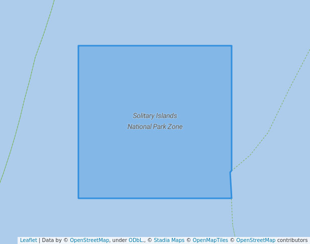 Solitary Islands National Park Zone in The Sandon | Map and Routes
