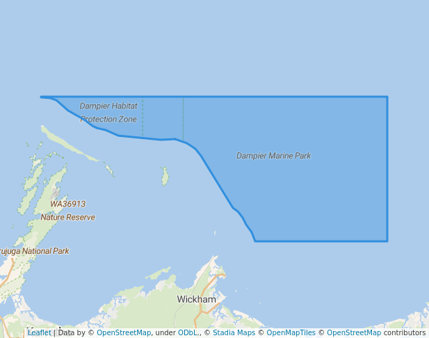 Dampier Marine Park in Point Samson | Map and Routes