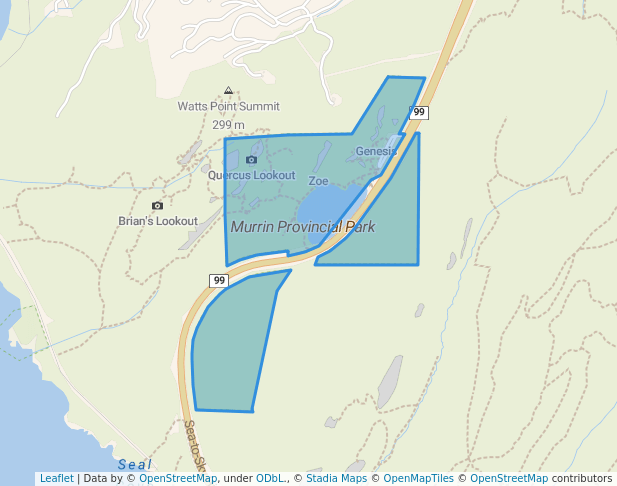 Murrin Provincial Park in Squamish | Map and Routes