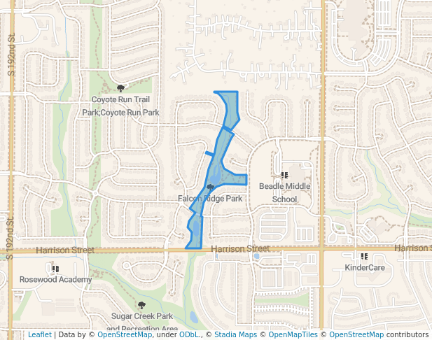 Falcon Ridge Park in Omaha | Map and Routes