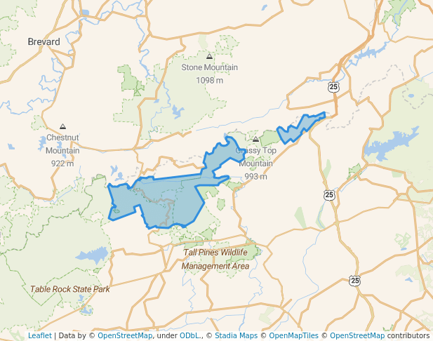 Mountain Bridge Wilderness Area in Cleveland | Map and Routes