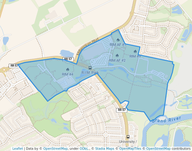 RIM Park in Waterloo | Map and Routes