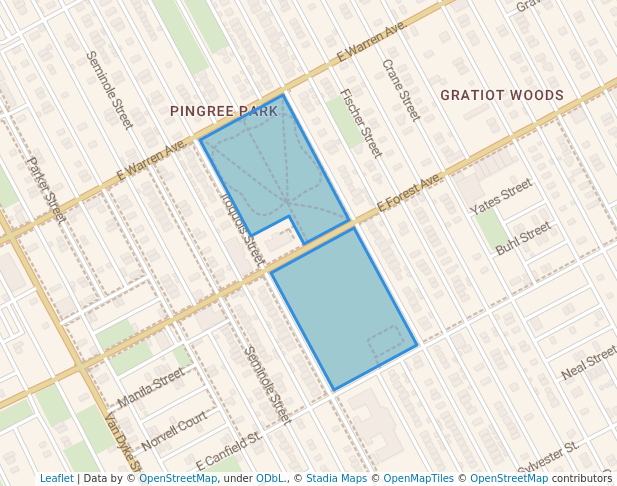 Pingree Park in Detroit | Map and Routes