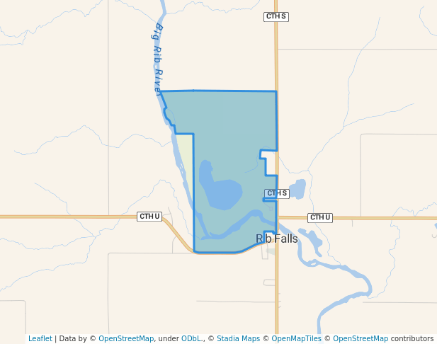 Rib Falls County Park in Edgar | Map and Routes