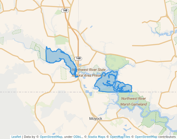 Northwest River State Natural Area Preserve in Chesapeake | Map and Routes