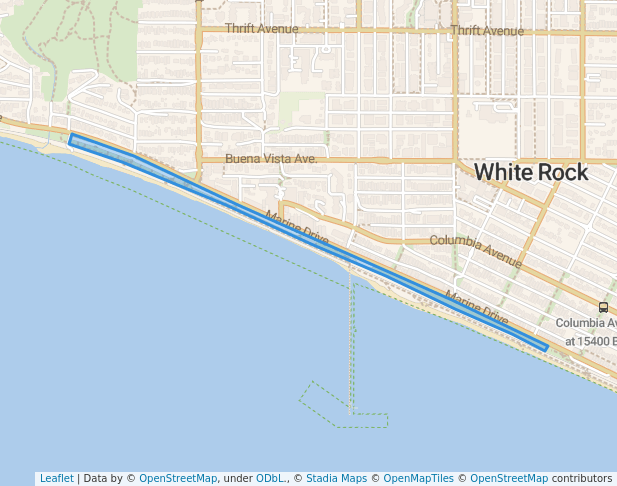 White Rock Park in White Rock | Map and Routes