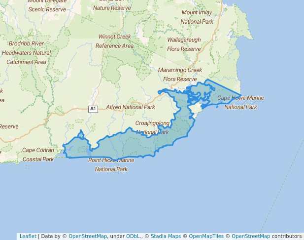 Croajingolong National Park in Wingan River | Map and Routes