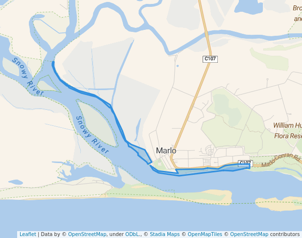Marlo Coastal Reserve (COM) in Marlo | Map and Routes