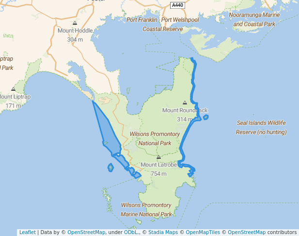 Wilsons Promontory Marine Park in Wilsons Promontory | Map and Routes