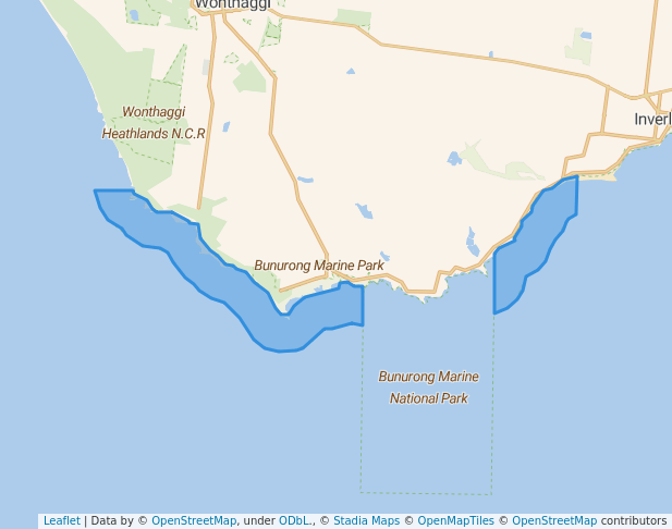 Bunurong Marine Park in Cape Paterson | Map and Routes