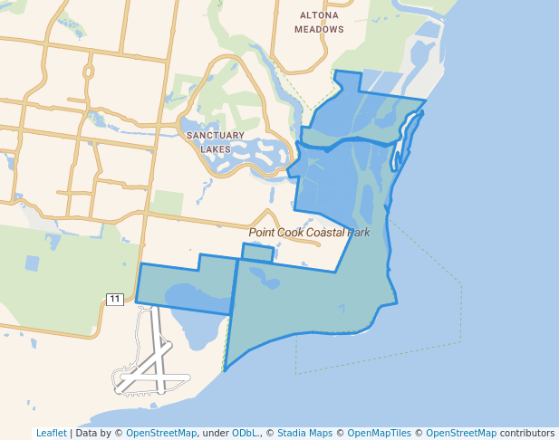 Point Cook Coastal Park in Point Cook | Map and Routes