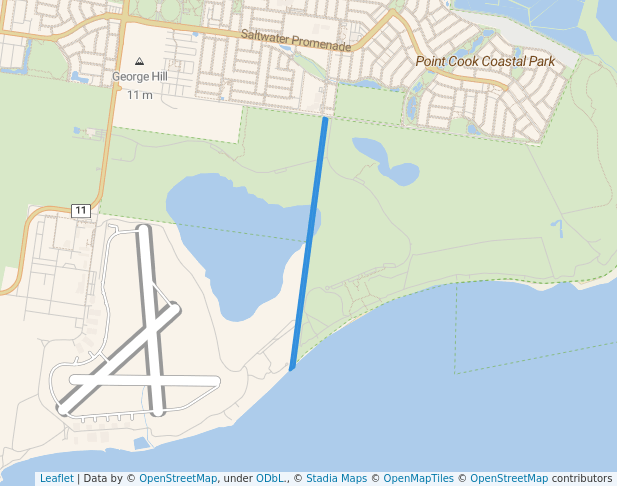 Point Cook Coastal Park (COM) in Point Cook | Map and Routes