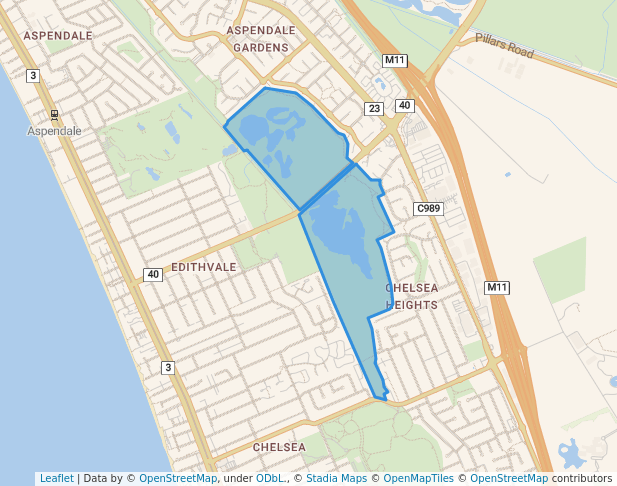 Edithvale-Seaford Wetlands in Edithvale | Map and Routes