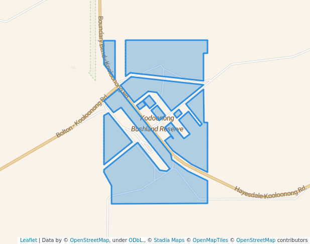 Kodoonong Bushland Reserve in Kooloonong | Map and Routes