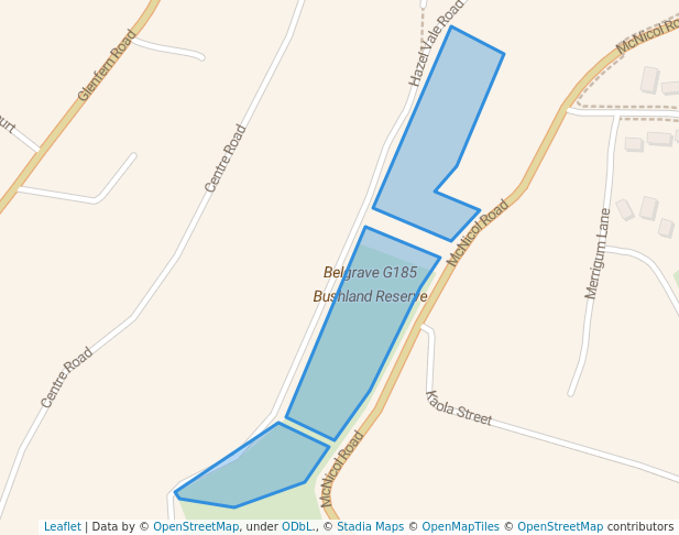 Belgrave G185 Bushland Reserve in Tecoma | Map and Routes