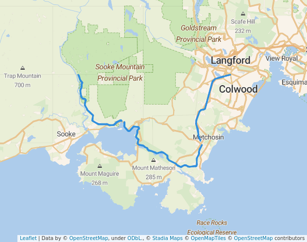 Galloping Goose Regional Trail in Sooke | Map and Routes