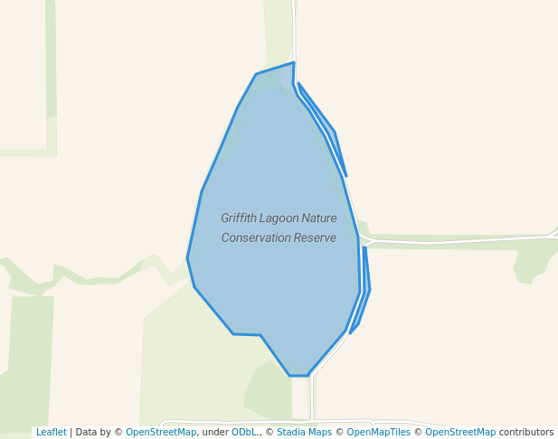 Griffith Lagoon Nature Conservation Reserve in Oakvale | Map and Routes