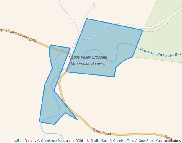 Happy Valley Crossing Streamside Reserve in Happy Valley | Map and Routes