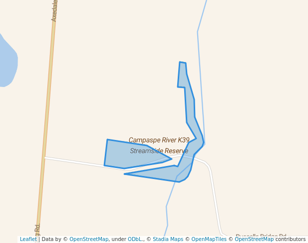 Campaspe River K39 Streamside Reserve in Fosterville | Map and Routes