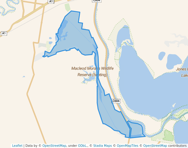 Macleod Morass Wildlife Reserve (hunting) in Bairnsdale | Map and Routes