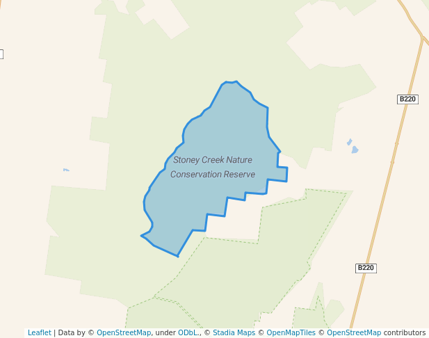 Stoney Creek Nature Conservation Reserve in Carapooee West | Map and Routes