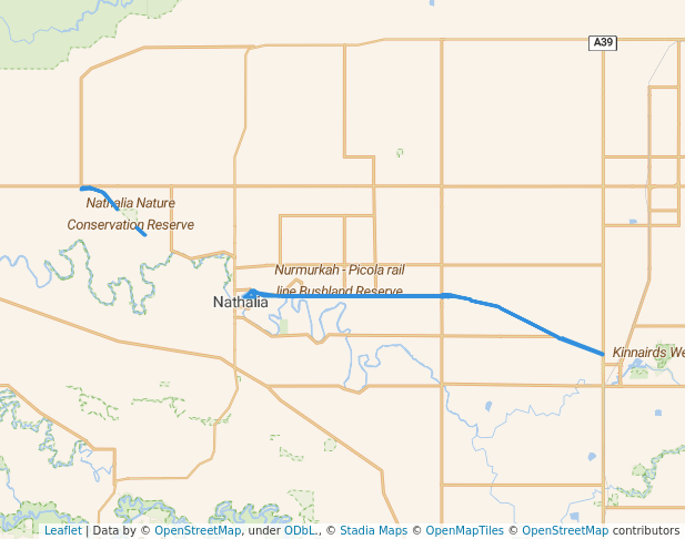 Nurmurkah - Picola rail line Bushland Reserve in Nathalia | Map and Routes