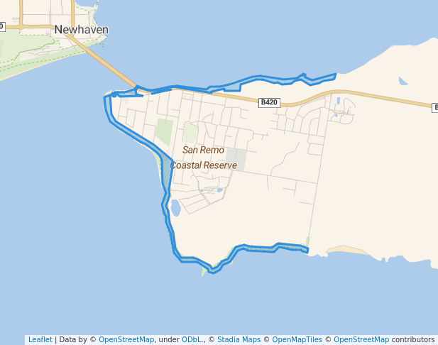 San Remo Coastal Reserve in San Remo | Map and Routes