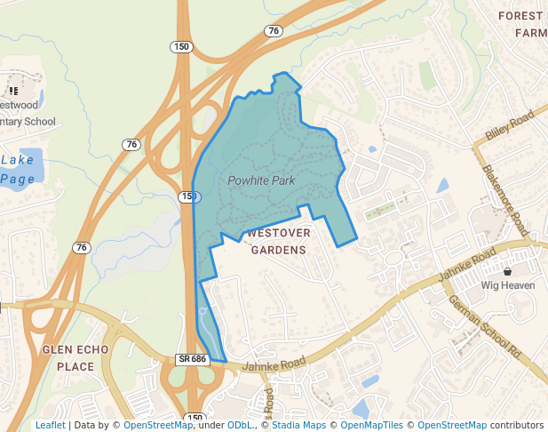Powhite Park in Richmond | Map and Routes