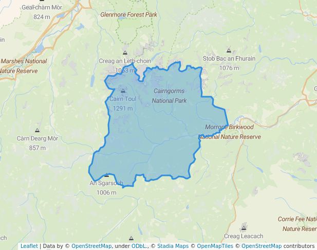 Mar Lodge Estate National Nature Reserve in Muir | Map and Routes
