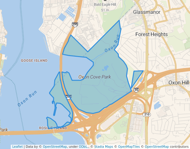 Oxon Cove Park in Oxon Hill | Map and Routes