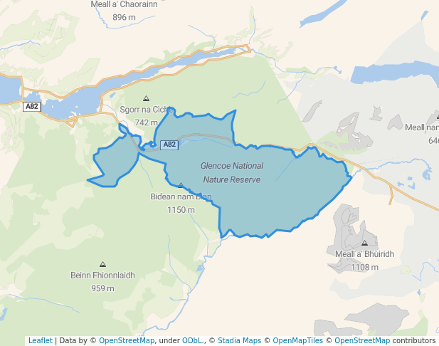 Glencoe National Nature Reserve in Glencoe | Map and Routes