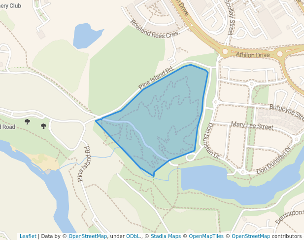 Pine Island Bike Area in Bonython | Map and Routes