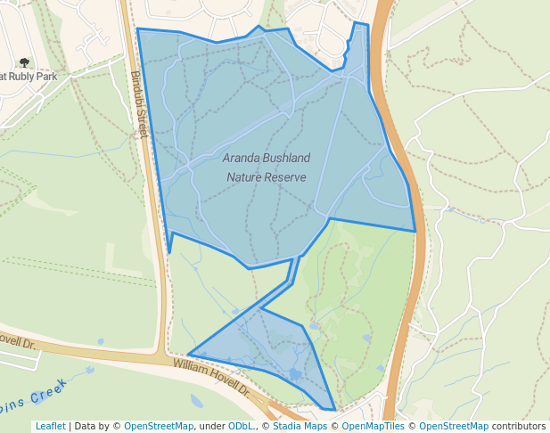 Aranda Bushland Nature Reserve in Coree | Map and Routes