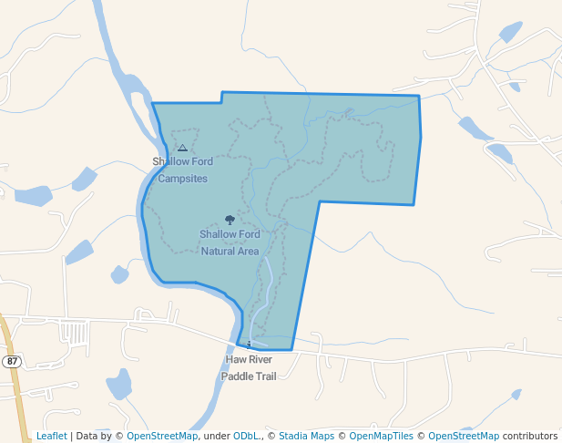 Shallow Ford Natural Area in Green Level | Map and Routes