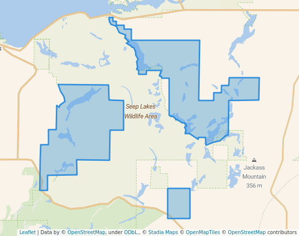 Seep Lakes Wildlife Area in Warden | Map and Routes