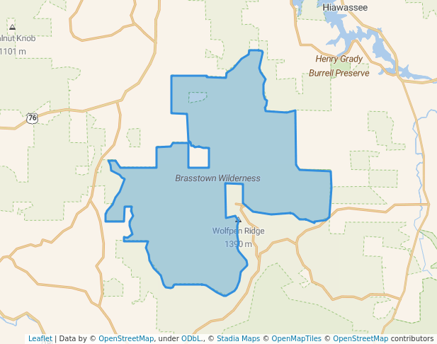 Brasstown Wilderness in Blairsville | Map and Routes