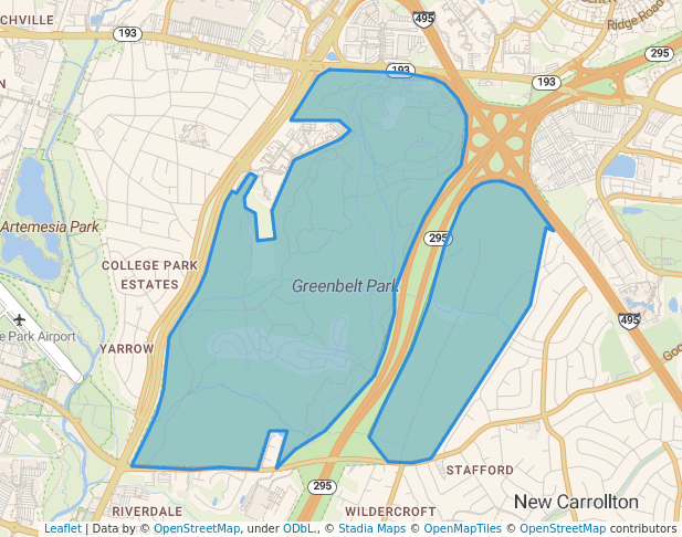 Greenbelt Park in Greenbelt | Map and Routes