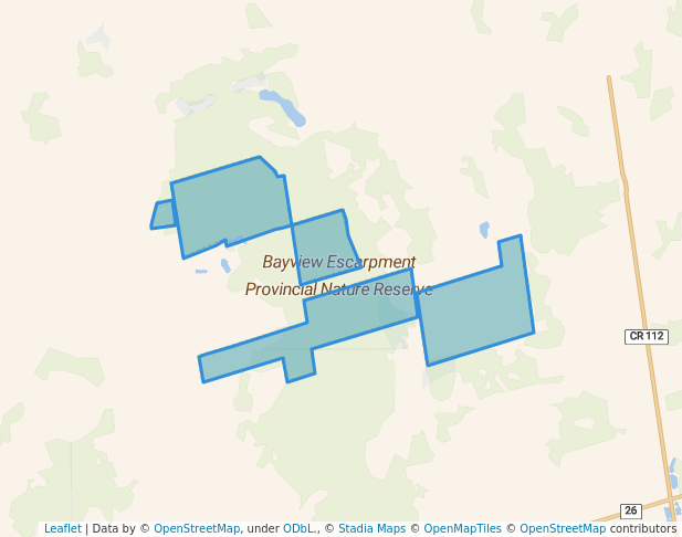 Bayview Escarpment Provincial Nature Reserve in Meaford | Map and Routes