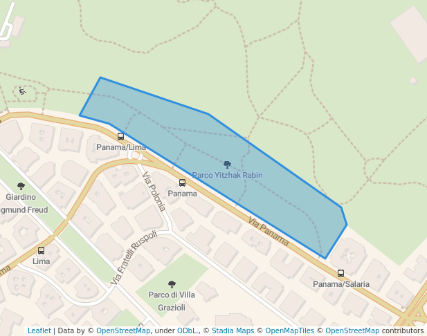Parco Yitzhak Rabin in Roma | Map and Routes