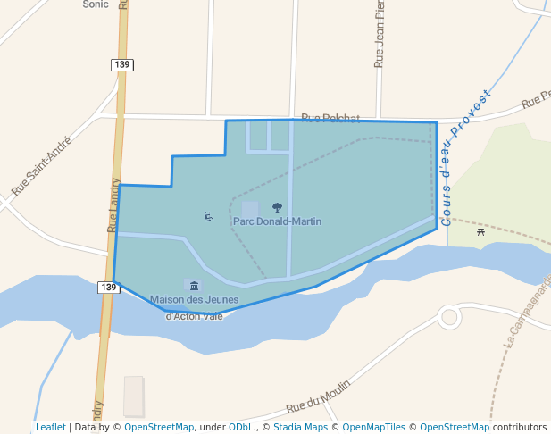 Parc Donald-Martin in Acton Vale | Map and Routes