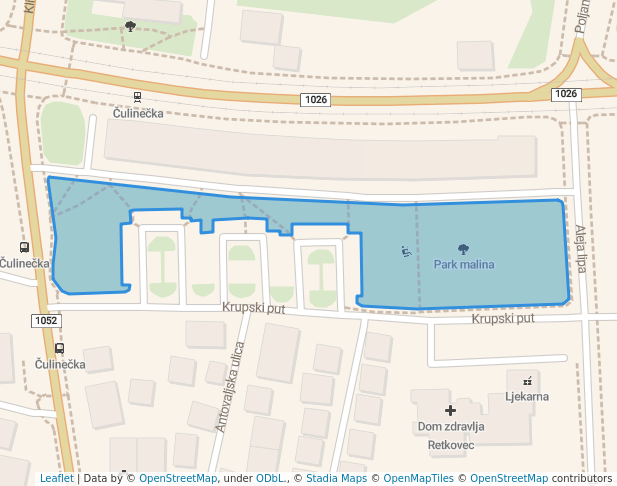 Park malina in Zagreb | Map and Routes