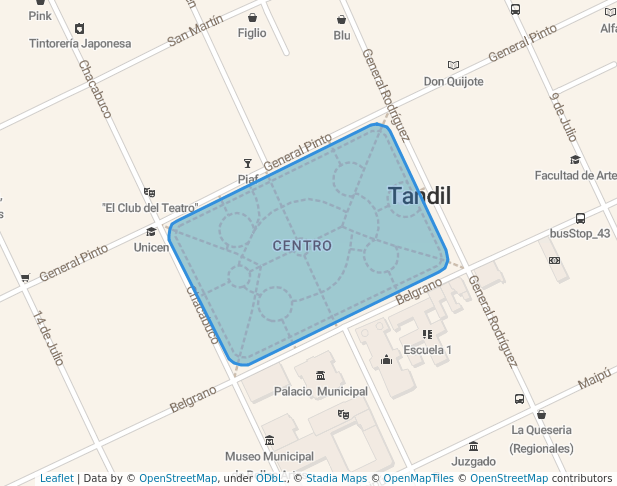 Plaza Independencia in Tandil | Map and Routes