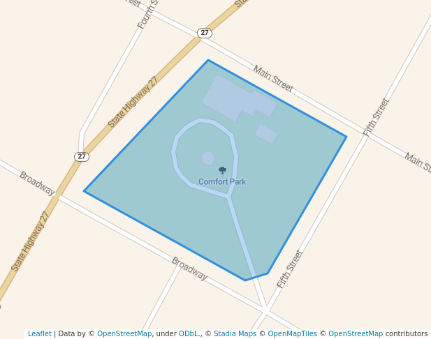 Comfort Park in Comfort | Map and Routes