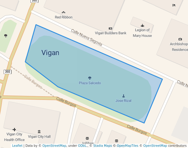 Plaza Salcedo in Vigan City | Map and Routes