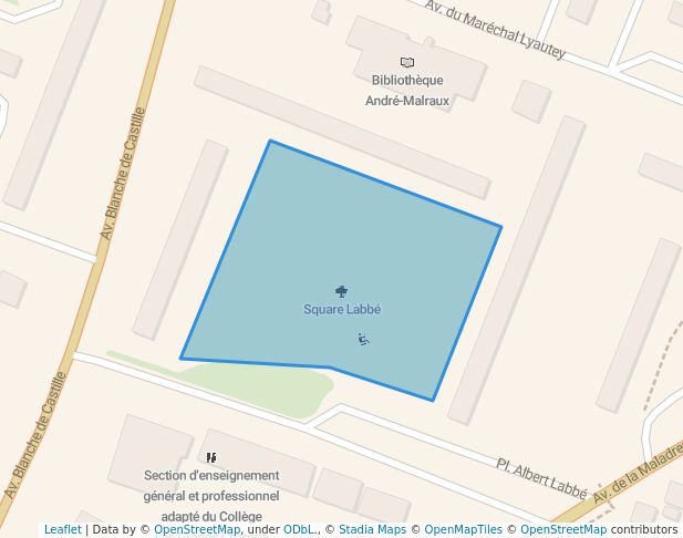 Square Labbé in Poissy | Map and Routes