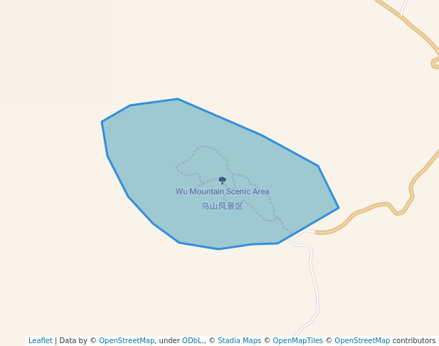 Wu Mountain Scenic Area in Zhang Zhou Shi | Map and Routes