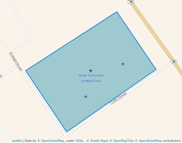 North Fort Hood Softball Field in Gatesville | Map and Routes